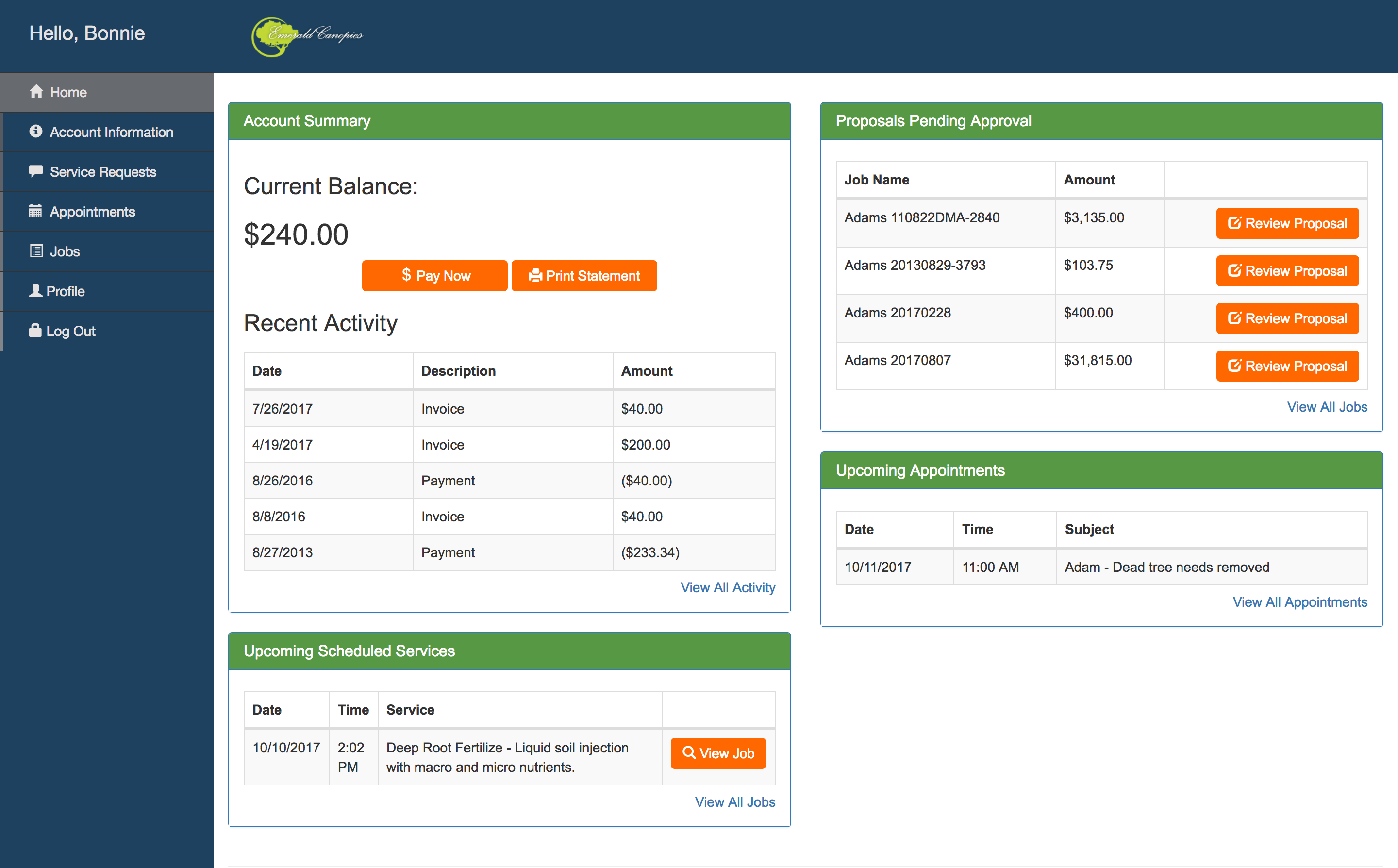 Customer Portal Leading Lawn Care Tree Service Landscaping Software